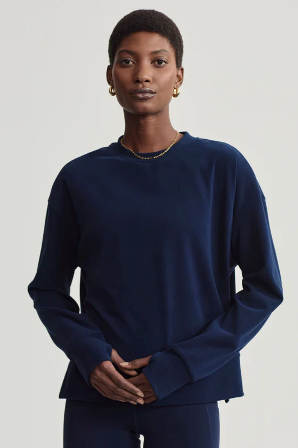 Horton Side Zip Midlayer Top in Dark Sapphire – OutDazl