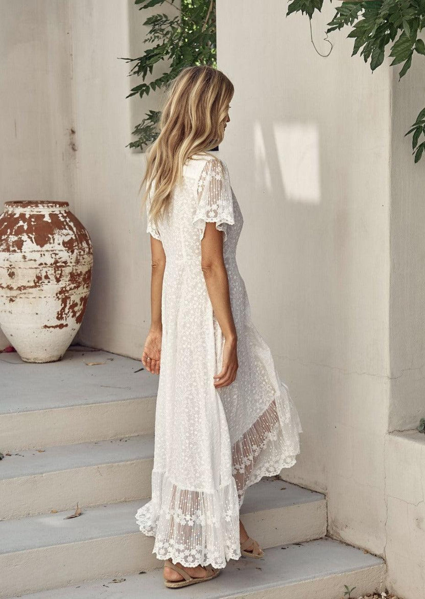 Snow White Lace Maxi Dress Angel – OutDazl